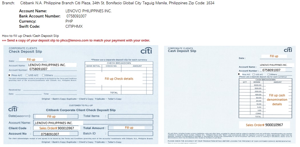 Direct Deposit Instruction | Lenovo Philippines